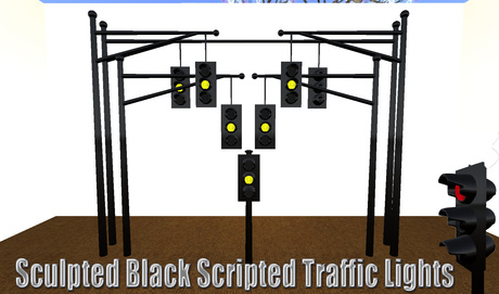 Second Life Marketplace - Scripted Black Street Traffic Lights (Boxed)